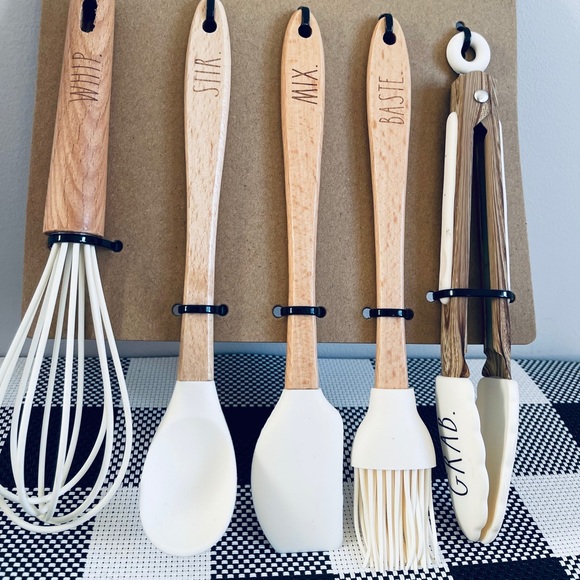 Rae Dunn | Kitchen | 5 Piece Mini Utensils With Wooden Handles | Poshmark